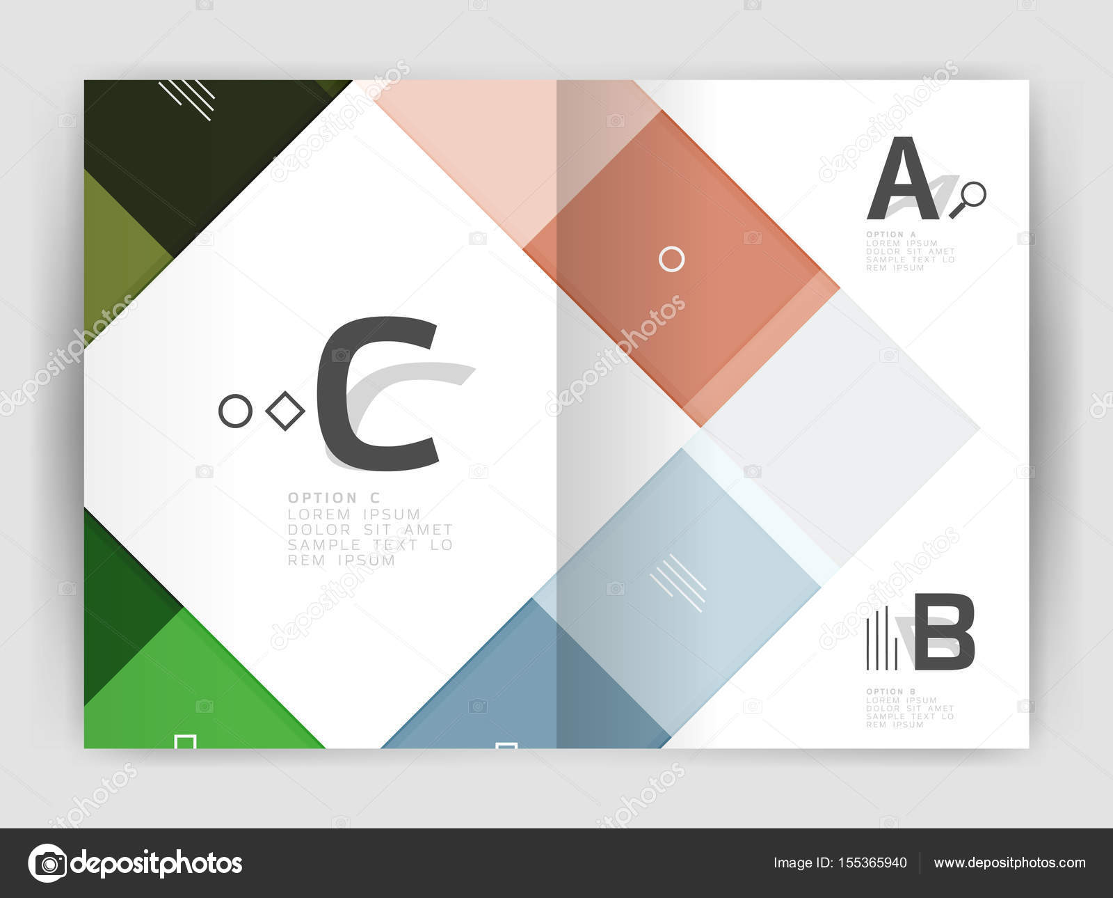 Set of front and back a4 size pages, business annual report design ...