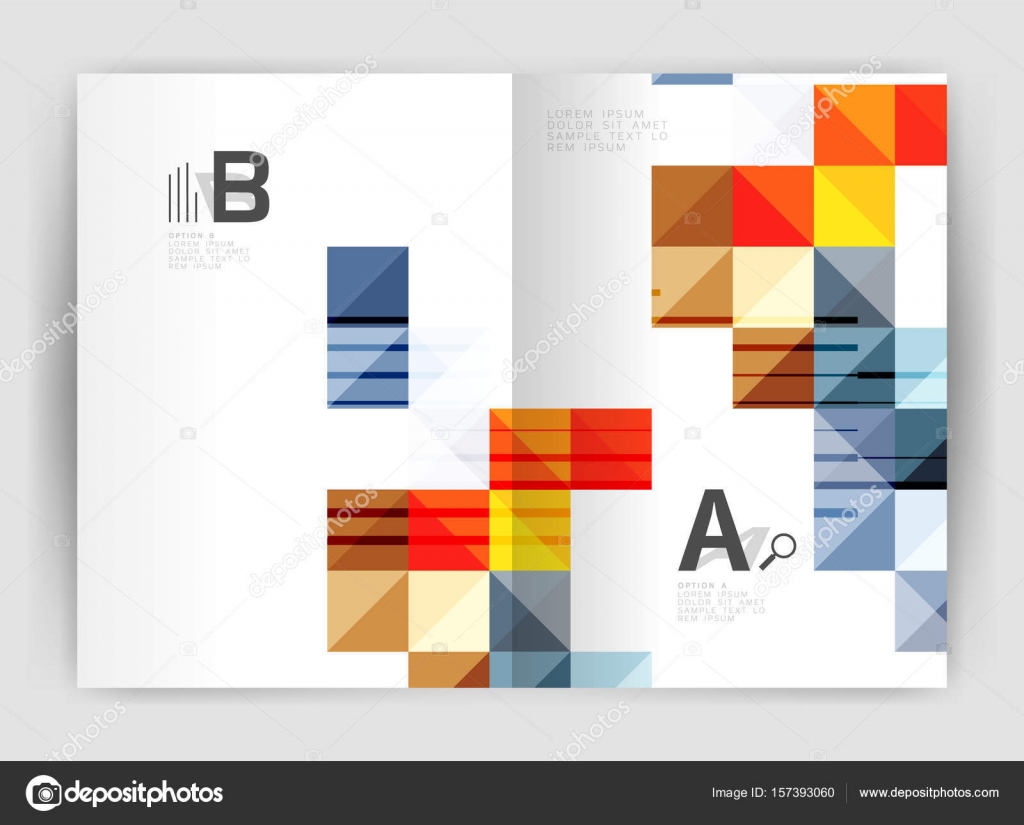 Vector square leaflet, business a4 print template Stock Vector by ...
