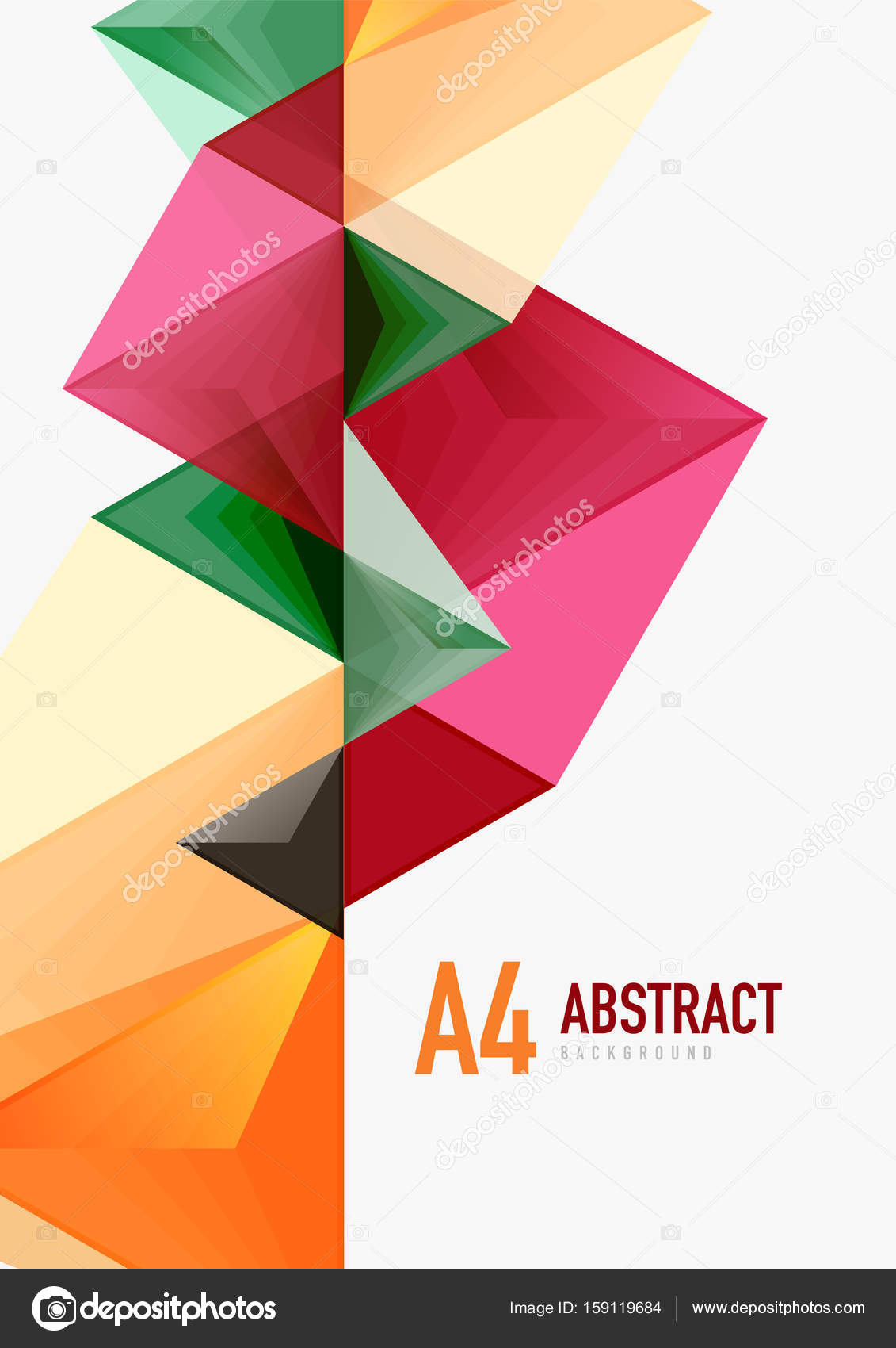 Triangular low poly vector a4 size geometric abstract template Stock ...