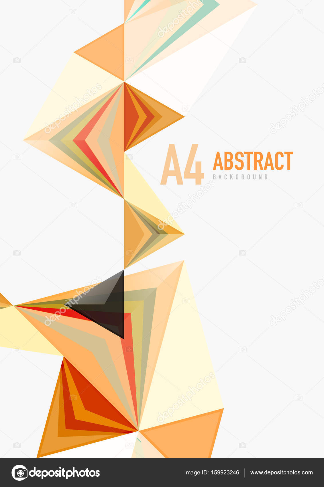 Triangular low poly vector a4 size geometric abstract template Stock ...