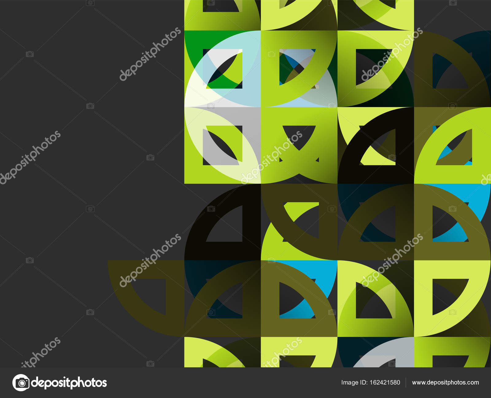 Cut paper circles, mosaic mix geometric pattern design Stock Vector ...