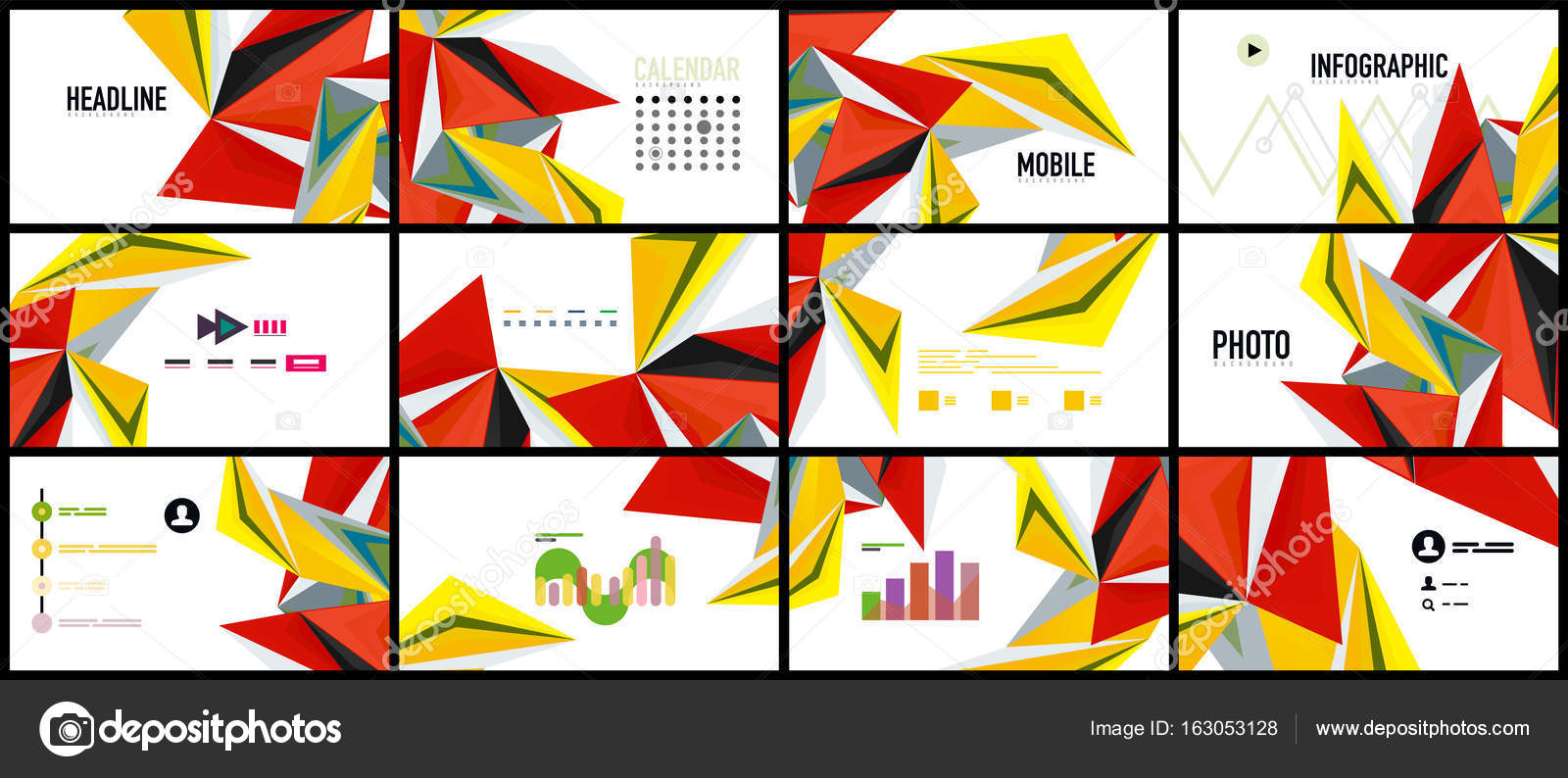 Modern triangle presentation template Stock Vector by ©akomov 163053128