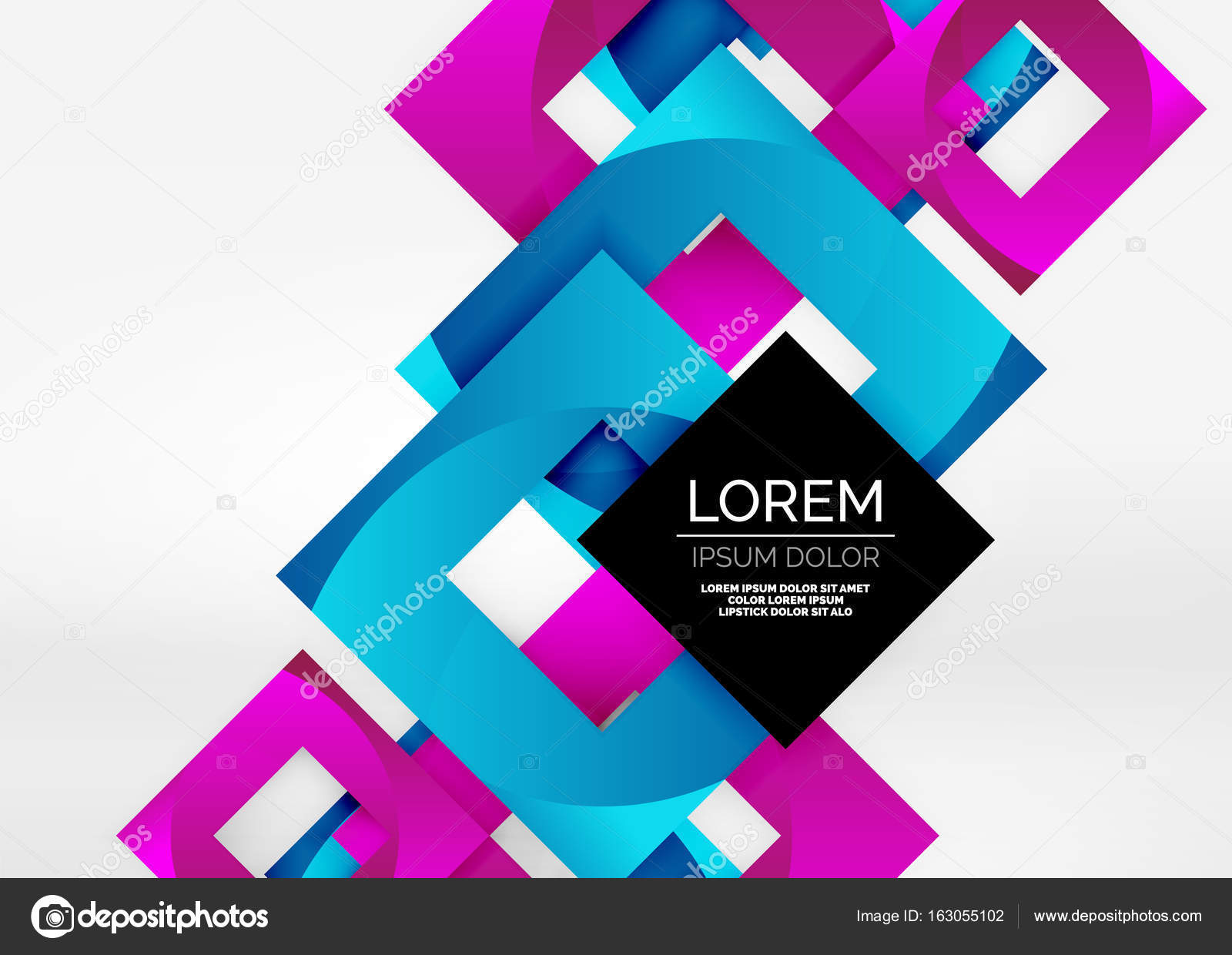 Squares geometric shapes in light grey 3d space Stock Vector by ©akomov ...