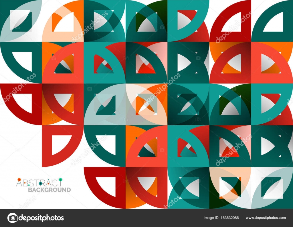 Cut paper circles, mosaic mix geometric pattern design Stock Vector ...