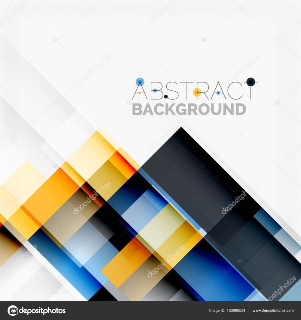 Abstract Blocks Template Design Background Simple Geometric Shapes On White Straight Lines And