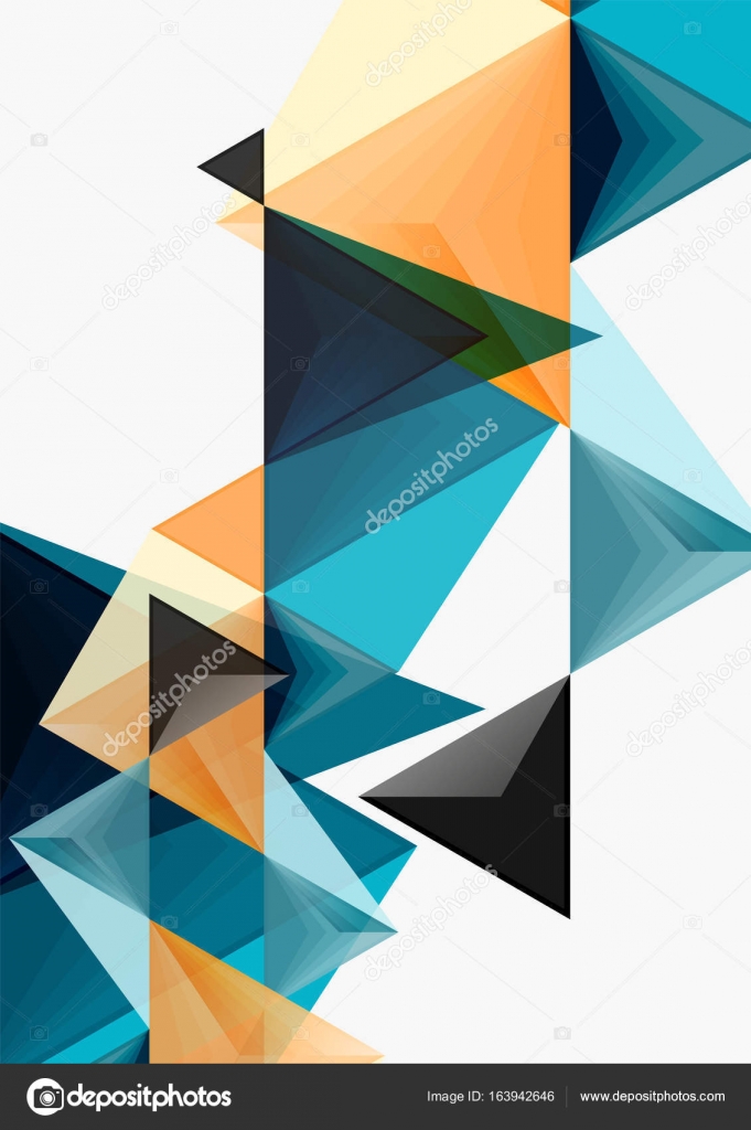 Triangular low poly vector a4 size geometric abstract template Stock ...