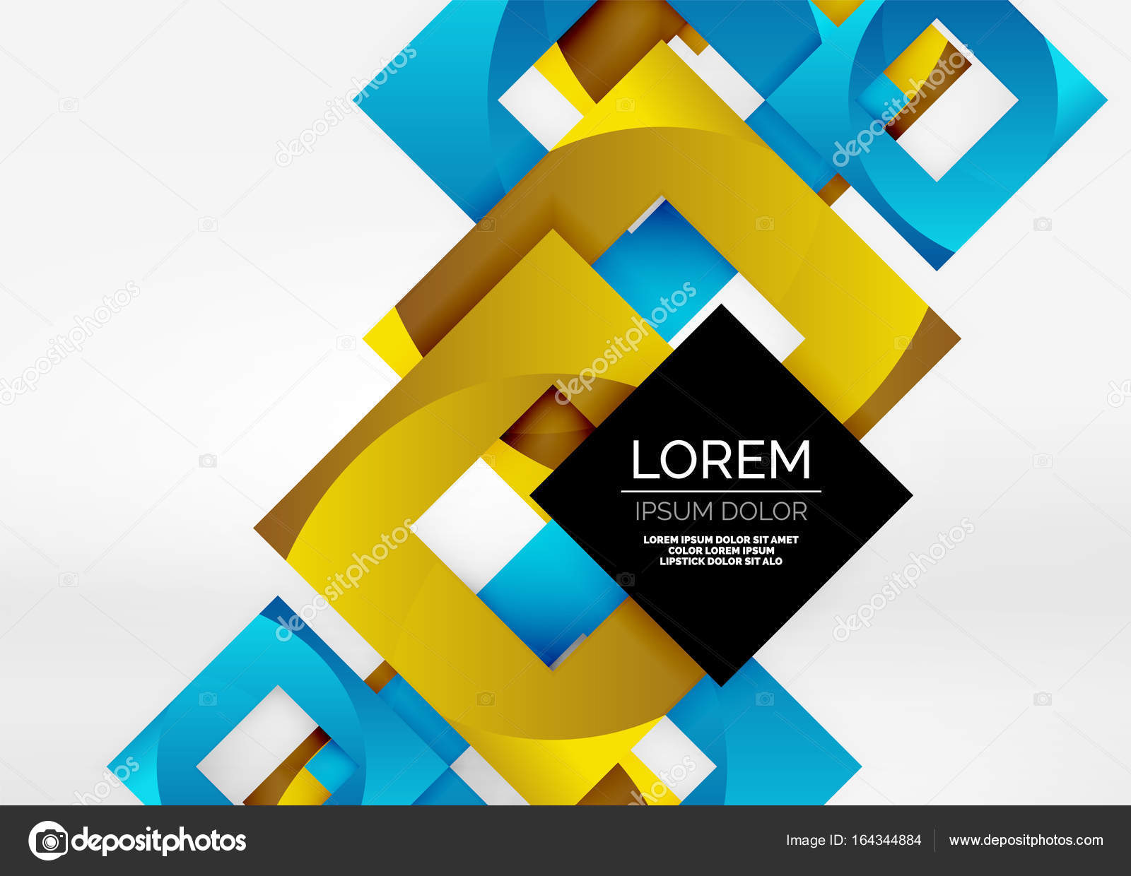 Squares geometric shapes in light grey 3d space Stock Vector by ©akomov ...