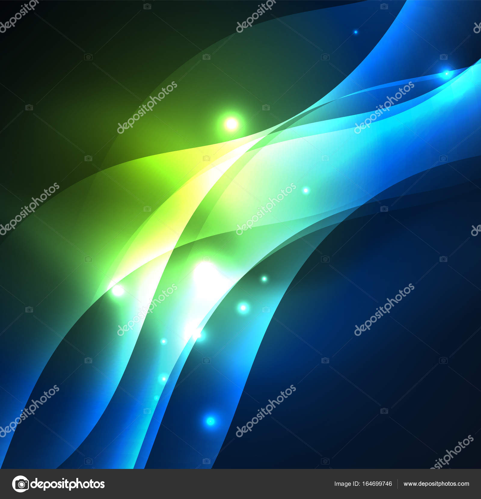 Illuminated neon waves Stock Vector by ©akomov 164699746