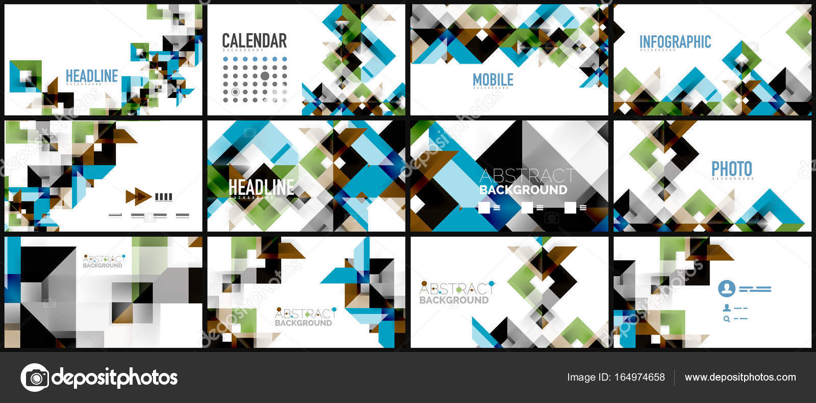 Business presentation geometric template Stock Vector by ©akomov 164974658