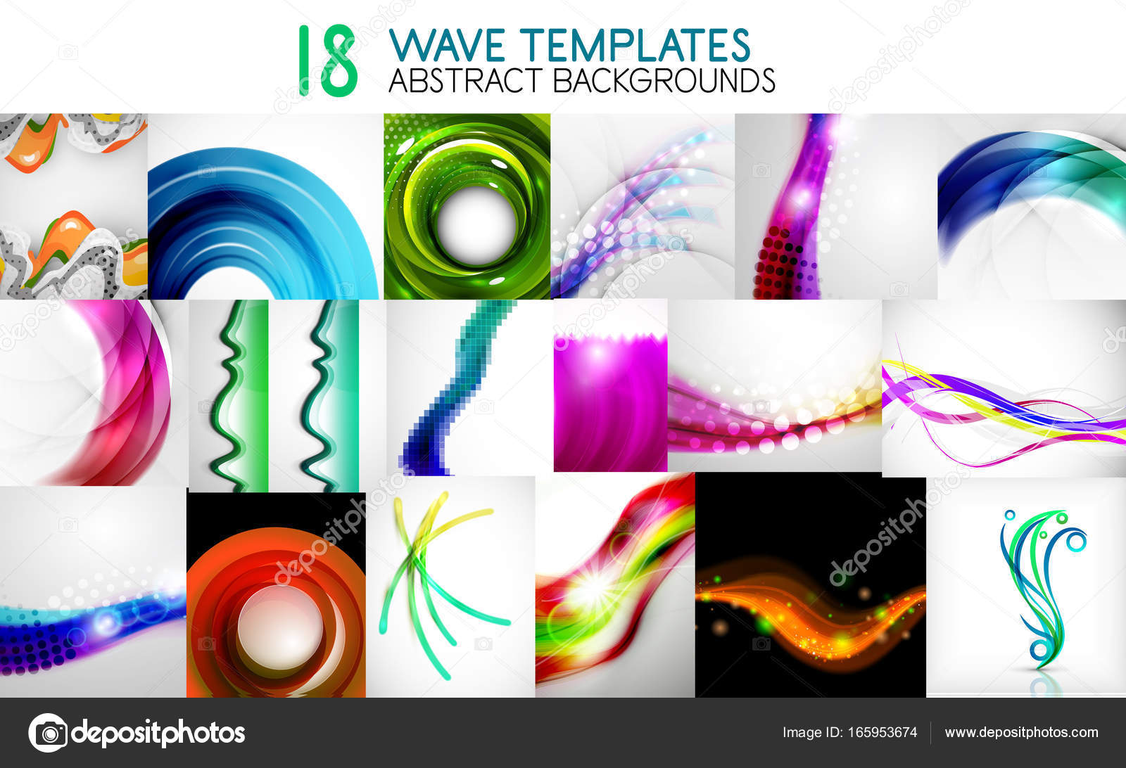 Collection of vector wave templates Stock Vector by ©akomov 165953674