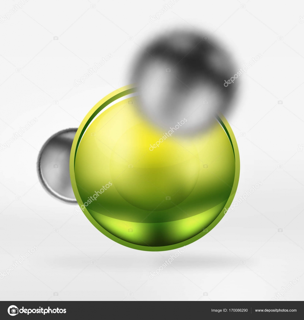 Tech blurred spheres and round circles with glossy and metallic surface ...
