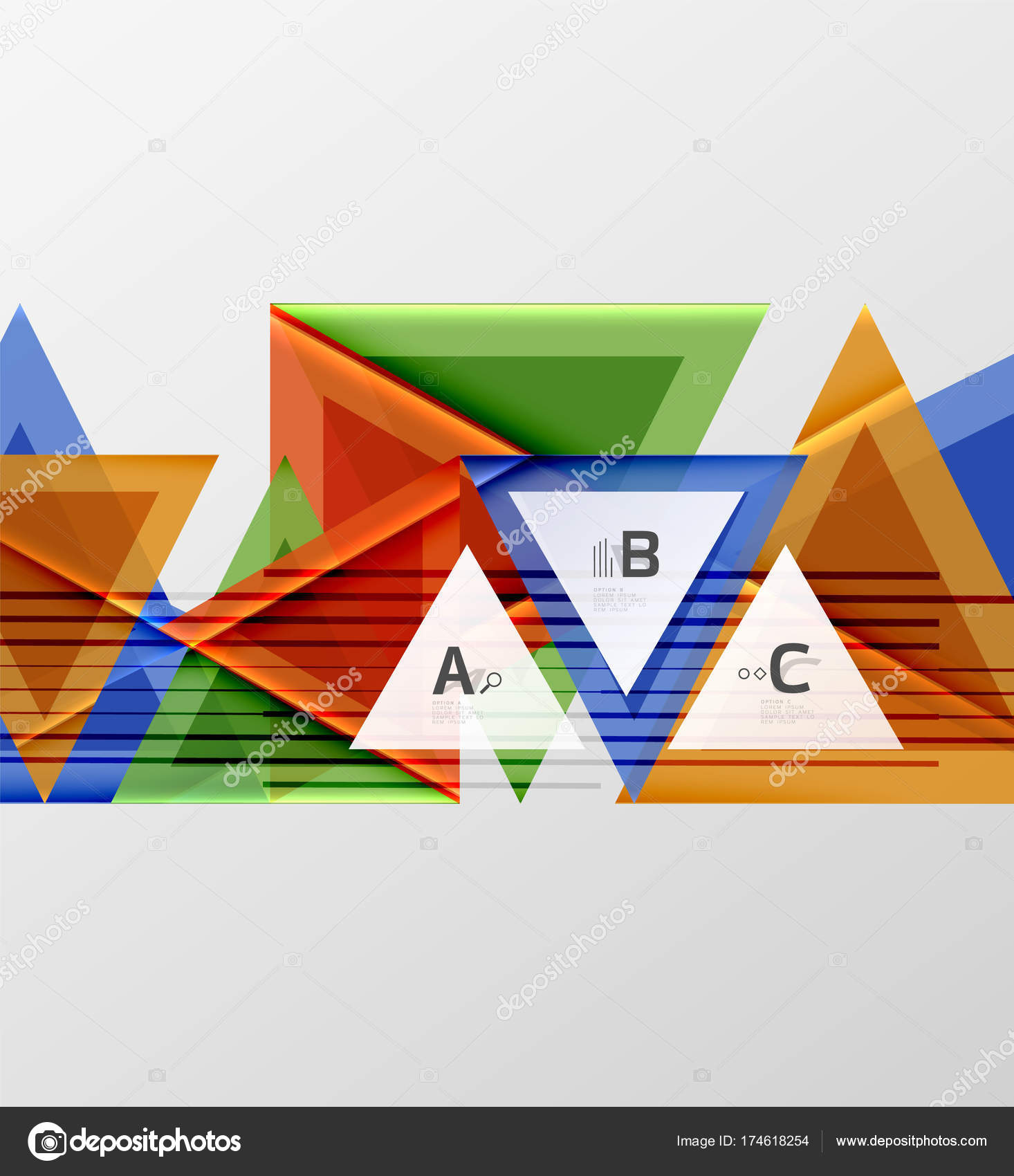 Color triangles background design Stock Vector by ©akomov 174618254