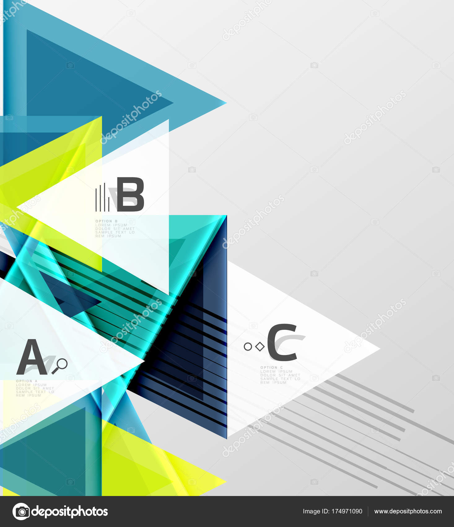 Color triangles background design Stock Vector by ©akomov 174971090