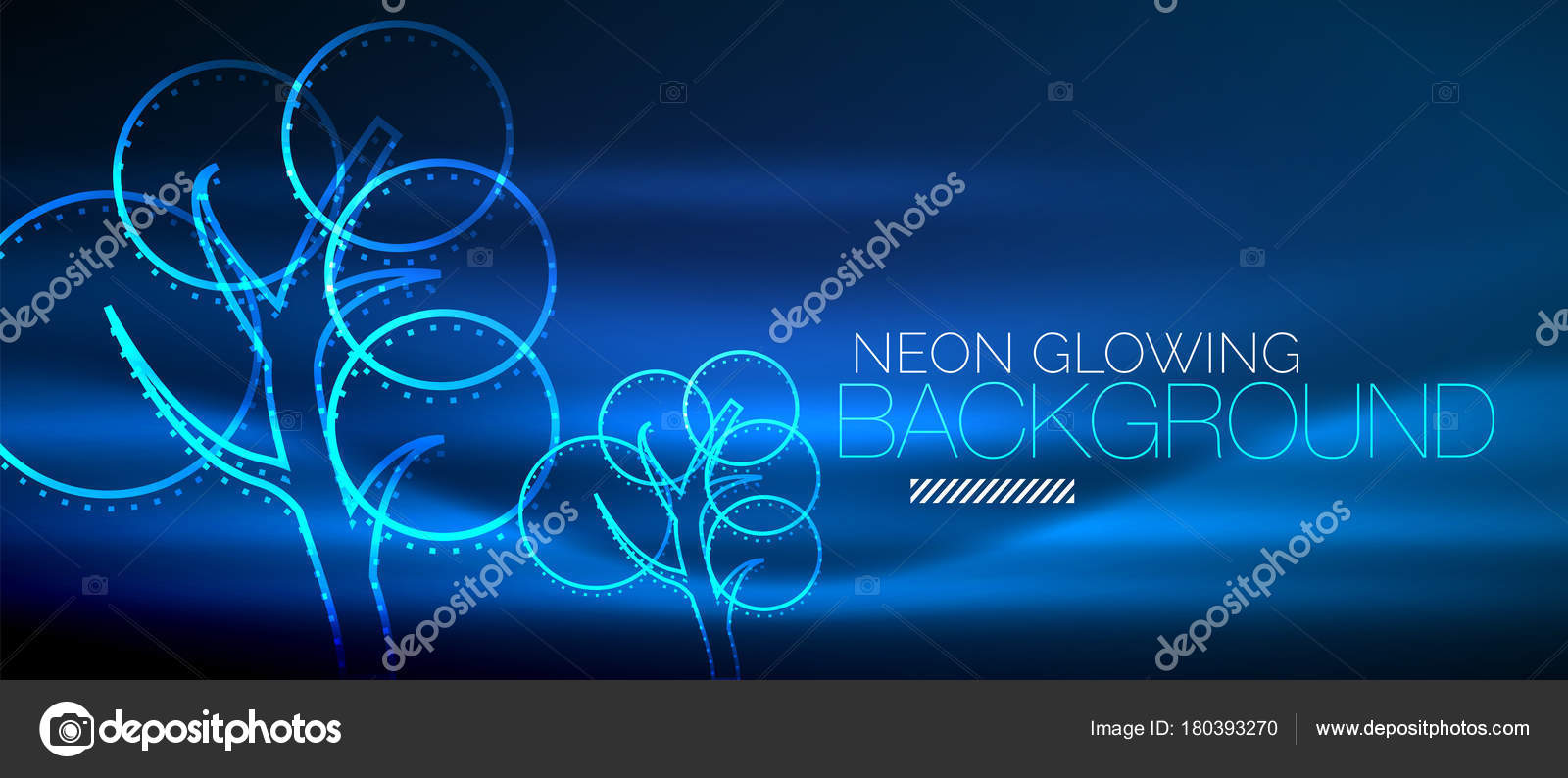 Vector neon glowing tree background Stock Vector by ©akomov 180393270