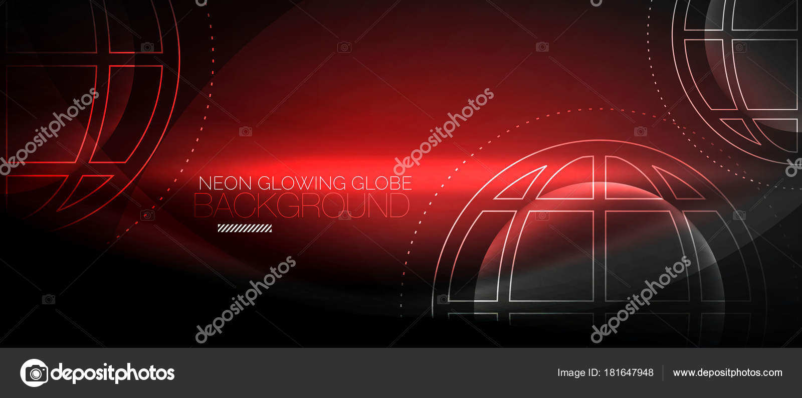 Techno globe concept, neon glow planet Stock Vector by ©akomov 181647948