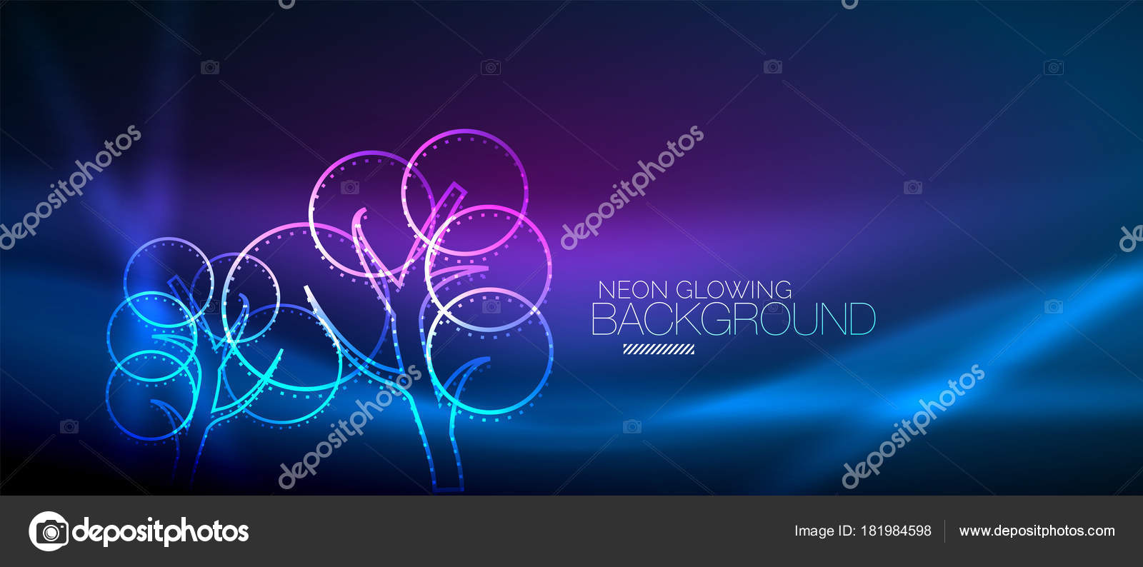 Vector neon glowing tree background Stock Vector Image by ©akomov ...