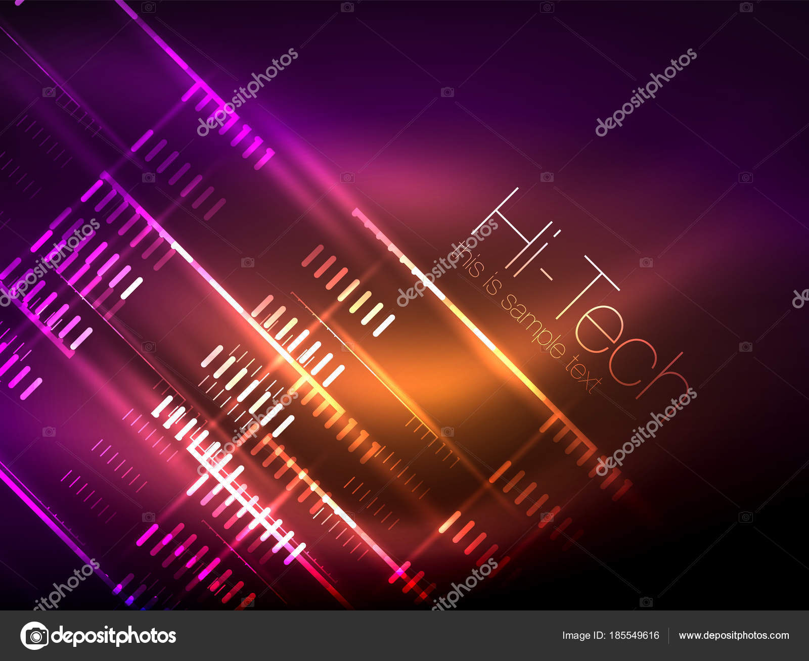 Futuristic neon lights on dark background, digital abstract techno backgrounds Stock Vector by ...