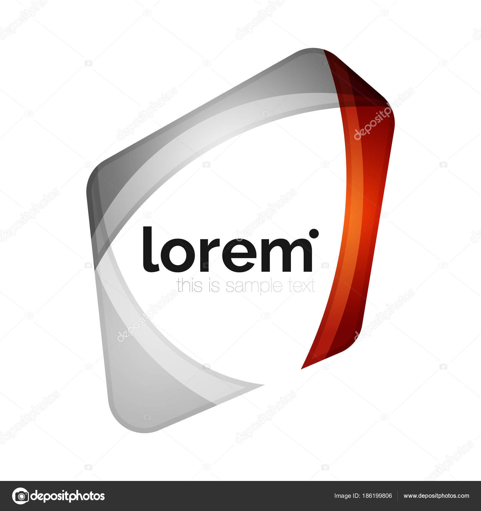 Clean professional business emblem, abstract transparent overlapping ...