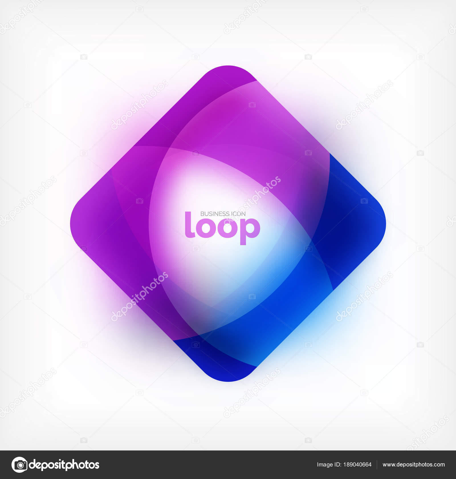 Vector square loop business symbol, geometric icon created of waves ...