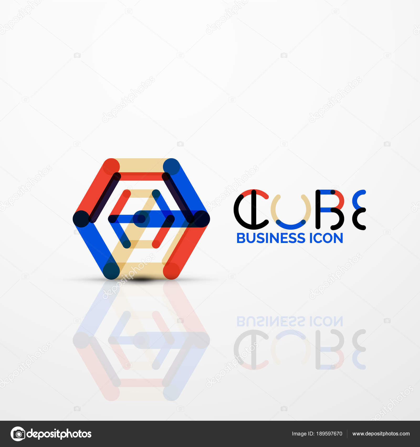 Cube idea concept logo, line Stock Vector Image by ©akomov #189597670