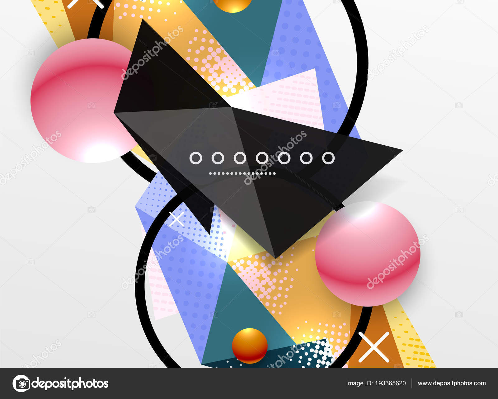 Vector color geometric abstract composition, triangular and polygonal ...