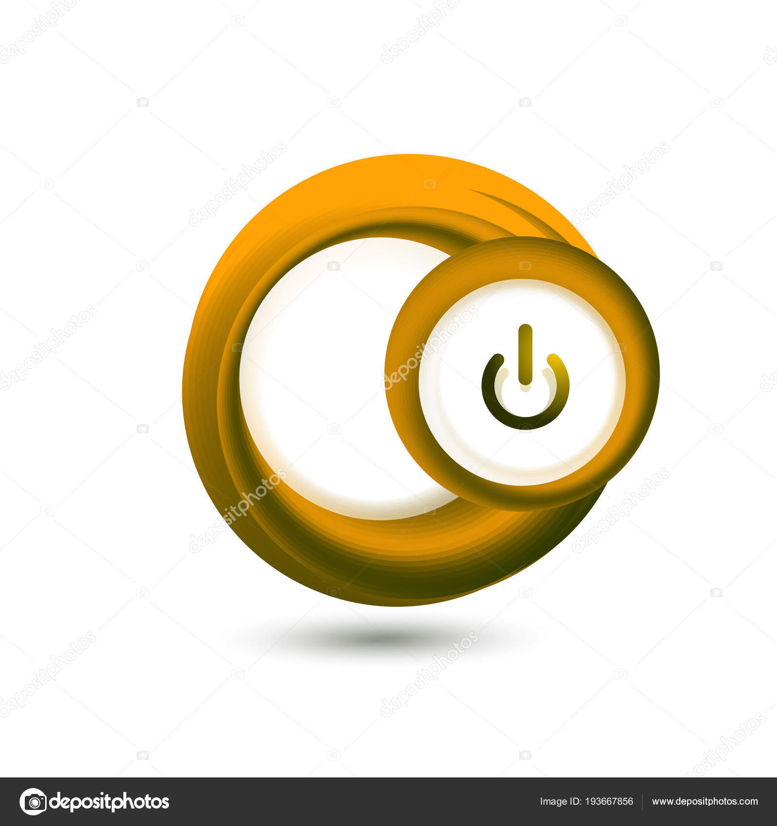 Glass transparent effect power start button, on off icon, vector UI or app symbol design Stock ...