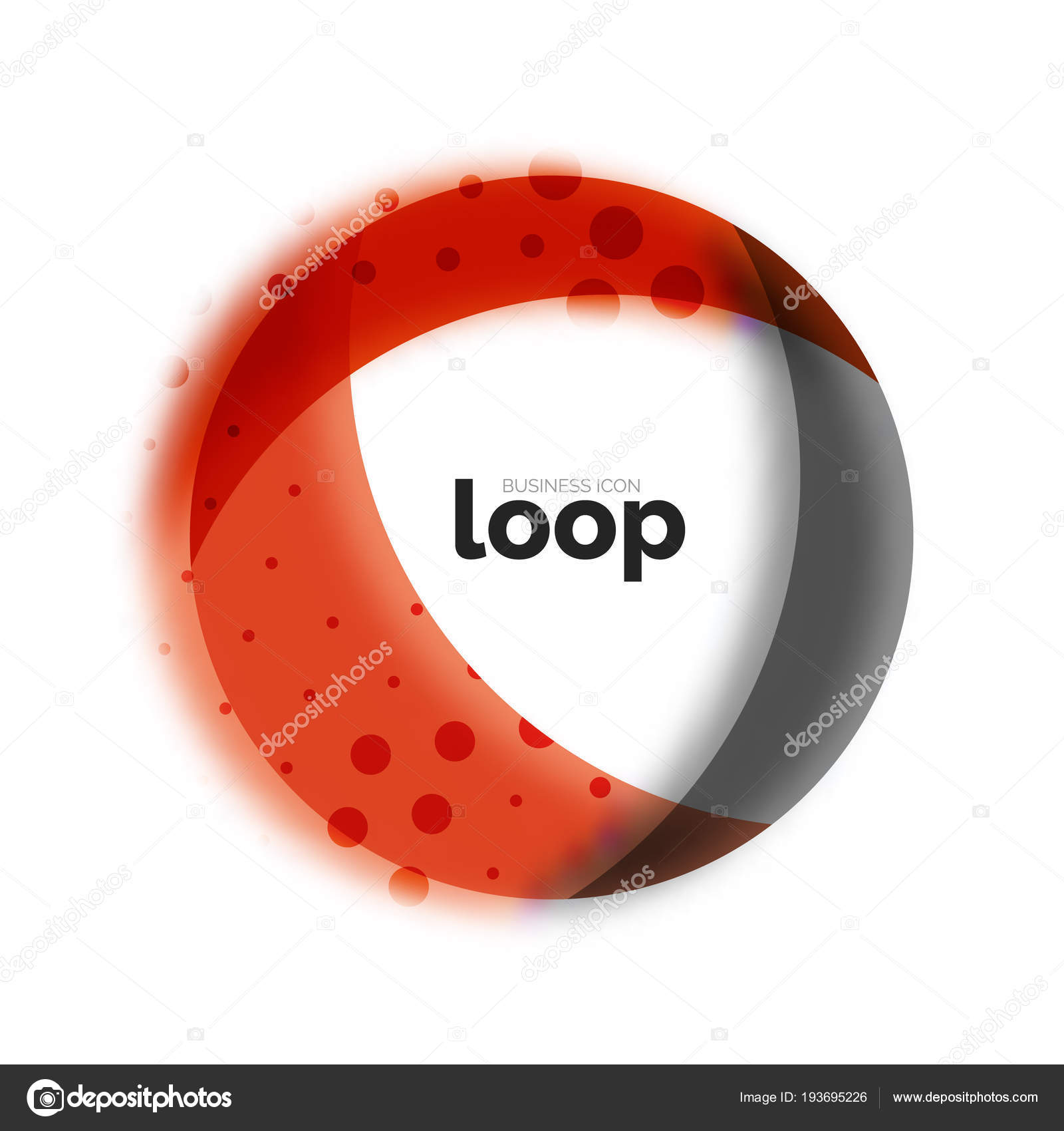Loop circle business icon, created with glass transparent color shapes ...