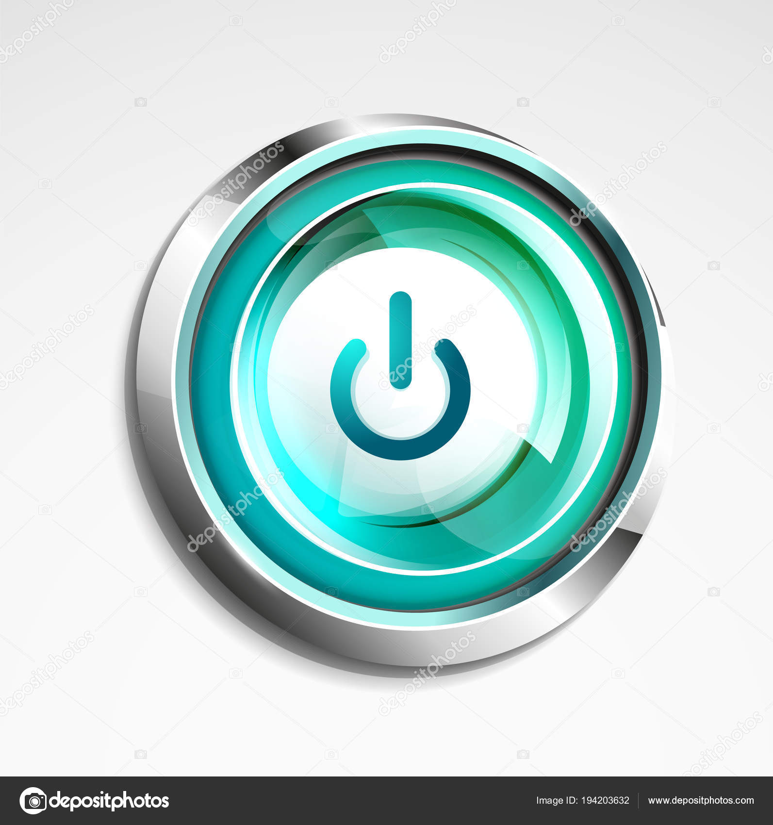Power button technology logo, digital art techno concept, on off icon ...