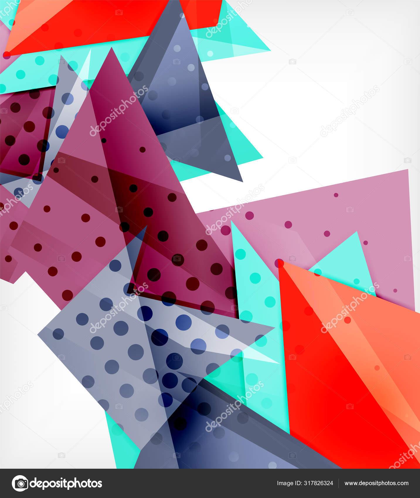 Modern origami card. Modern origami design element. Color geometric ...