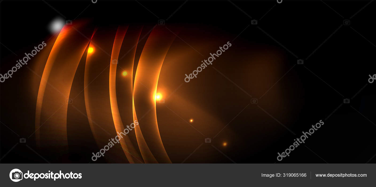 Dark background with neon color waves, vector template Stock Vector by ...