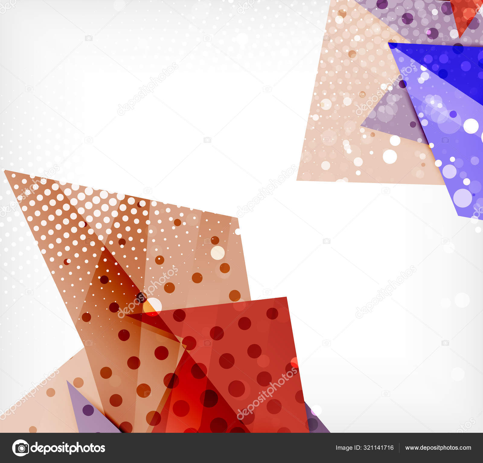 Modern origami card. Modern origami design element. Color geometric ...