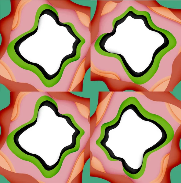 Abstract cut out abstract waves for web design. Color geometric pattern ...