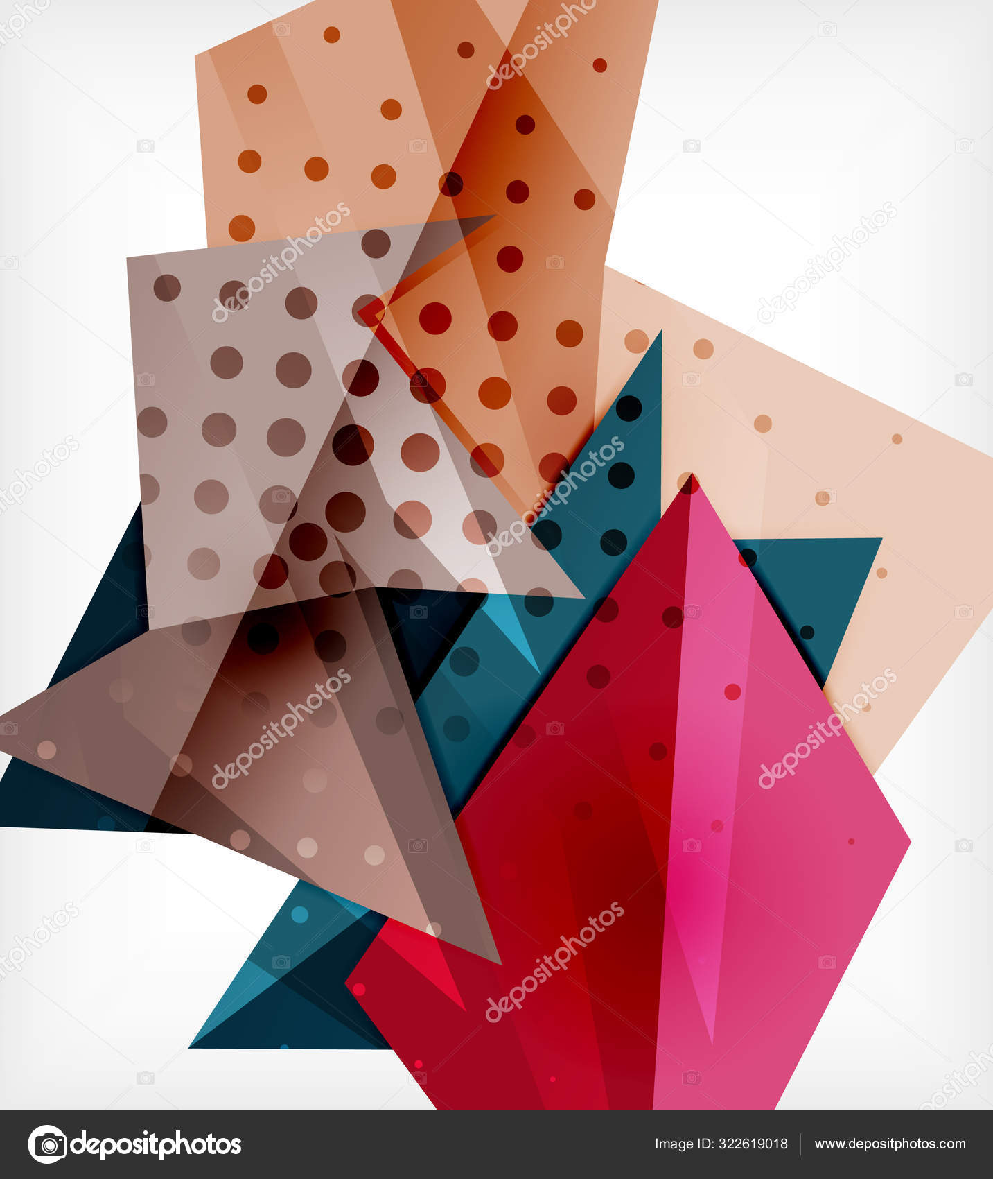 Modern origami card. Modern origami design element. Color geometric ...