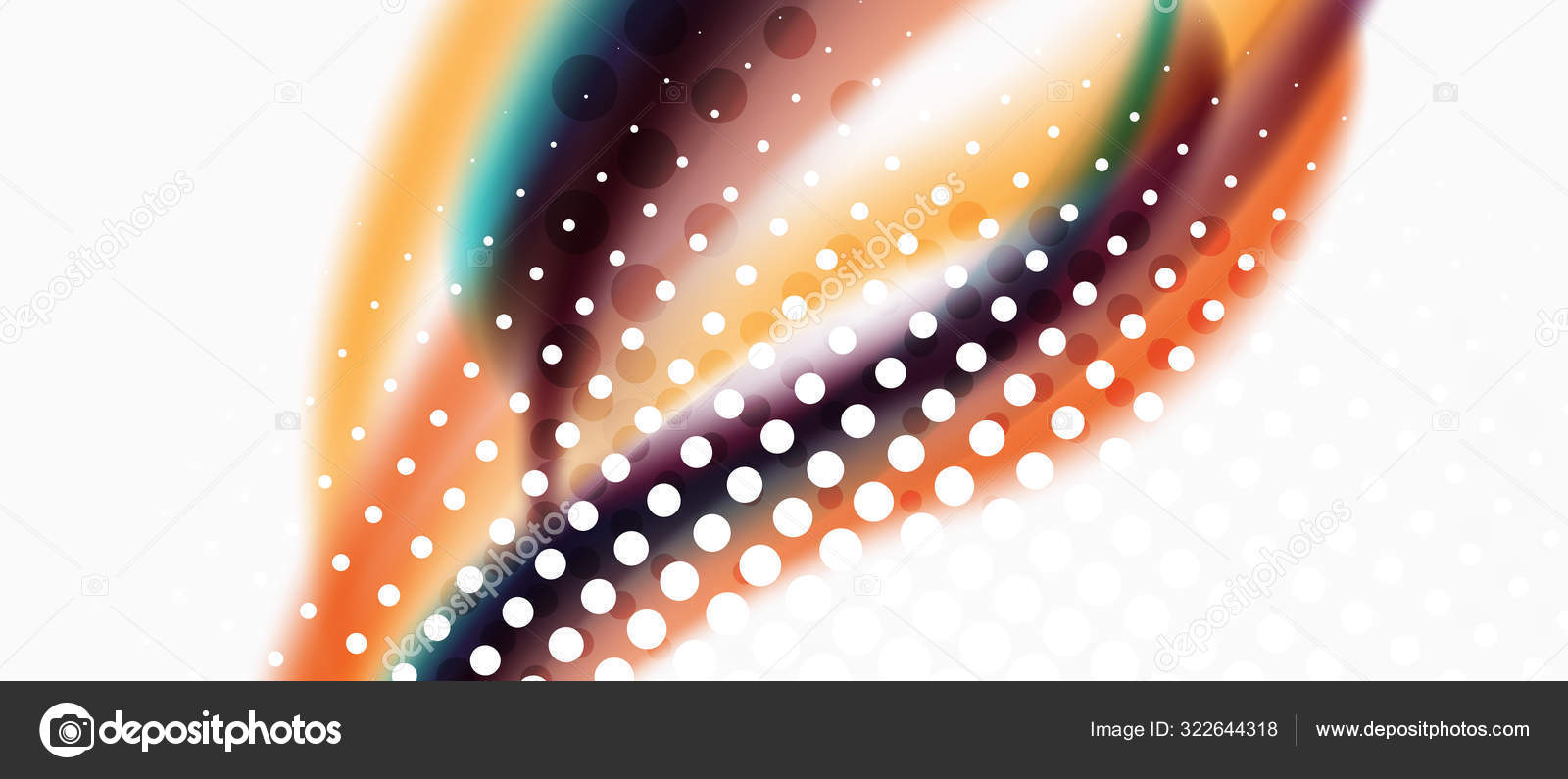 Trendy abstract wave blur pattern, multicolored lines on white ...