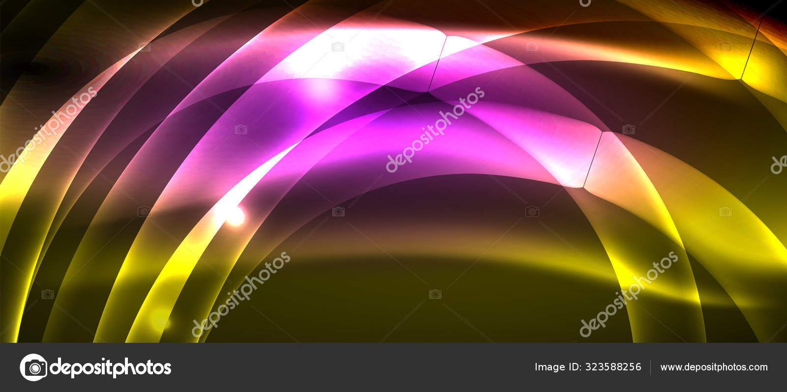 Neon shiny light glowing wave lines Stock Vector by ©akomov 323588256