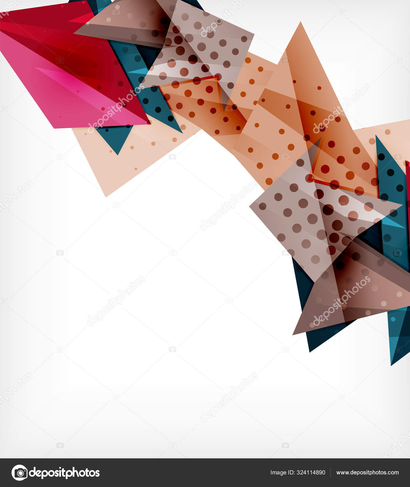 Modern origami card. Modern origami design element. Color geometric ...