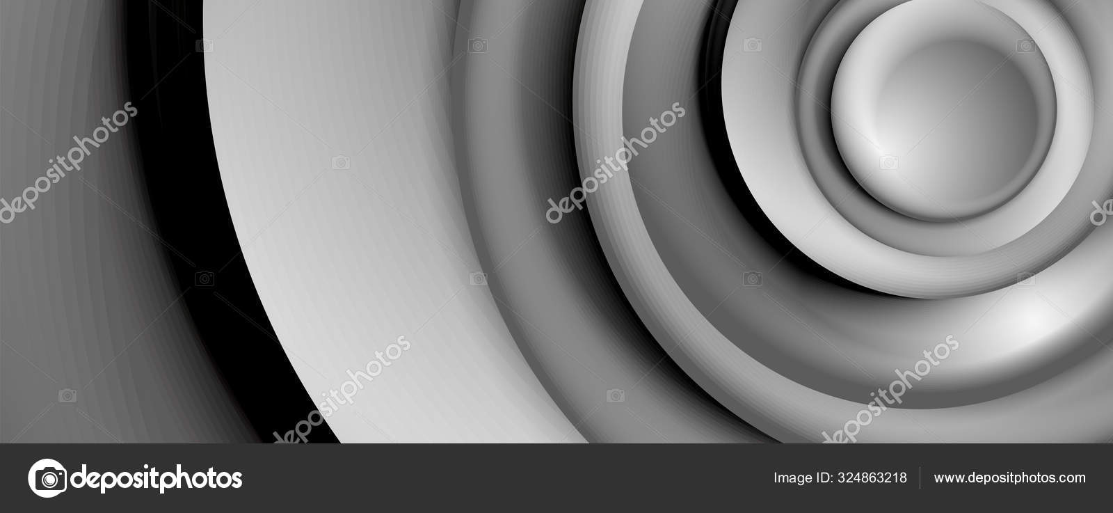 Vector 3d style abstract swirl circles, modern techno digital trendy ...
