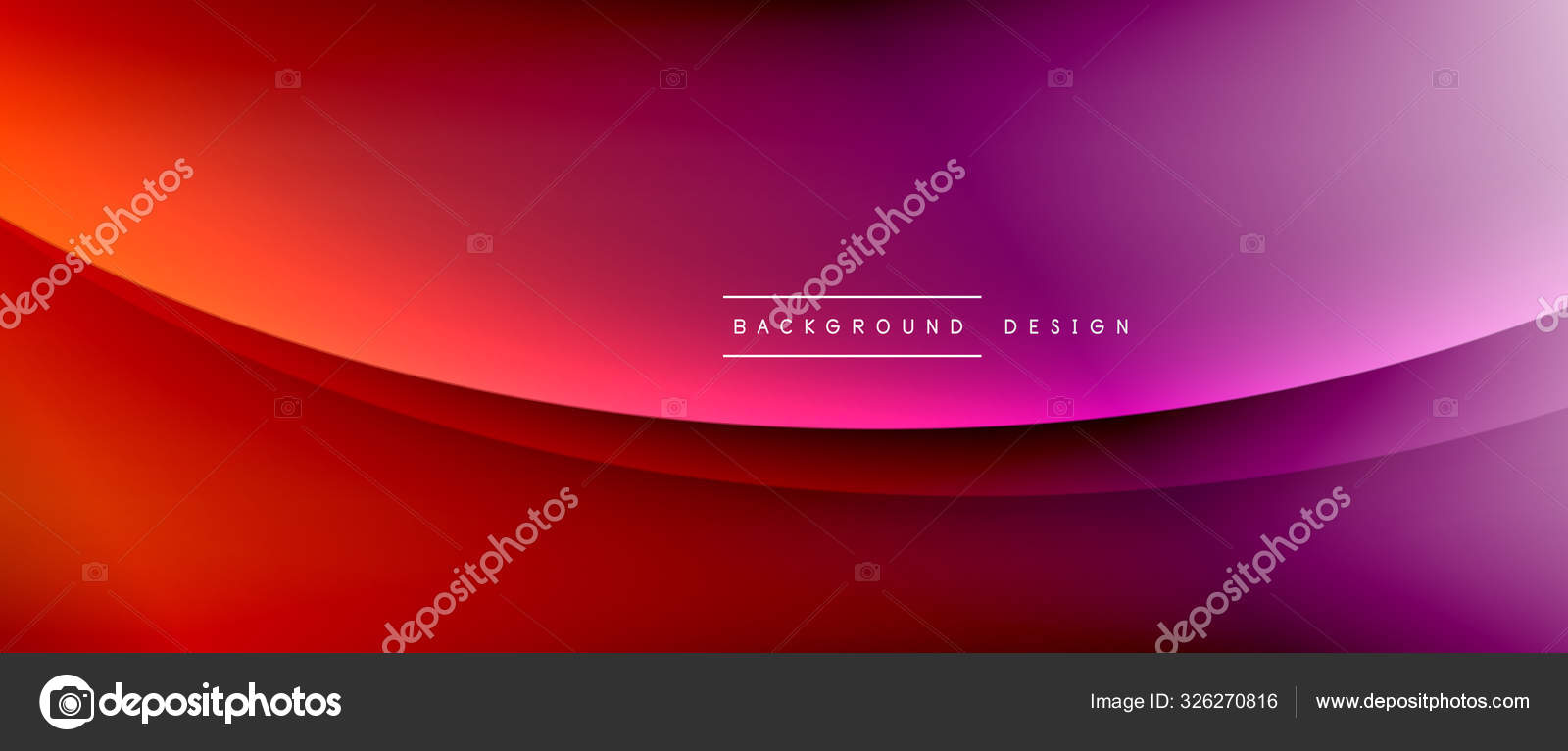 Wave liquid style lines with shadows and light on gradient background ...