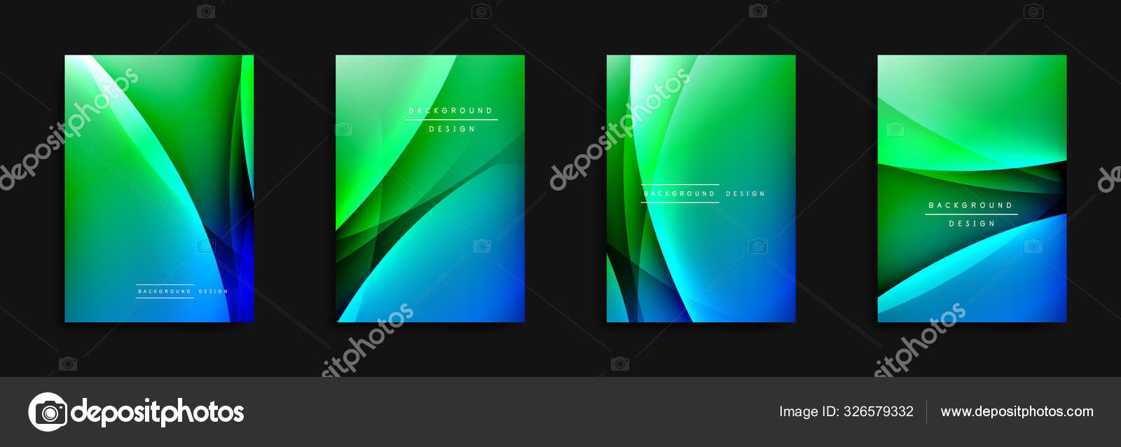 Wave covers set with fluid gradients. Dynamic trendy abstract ...