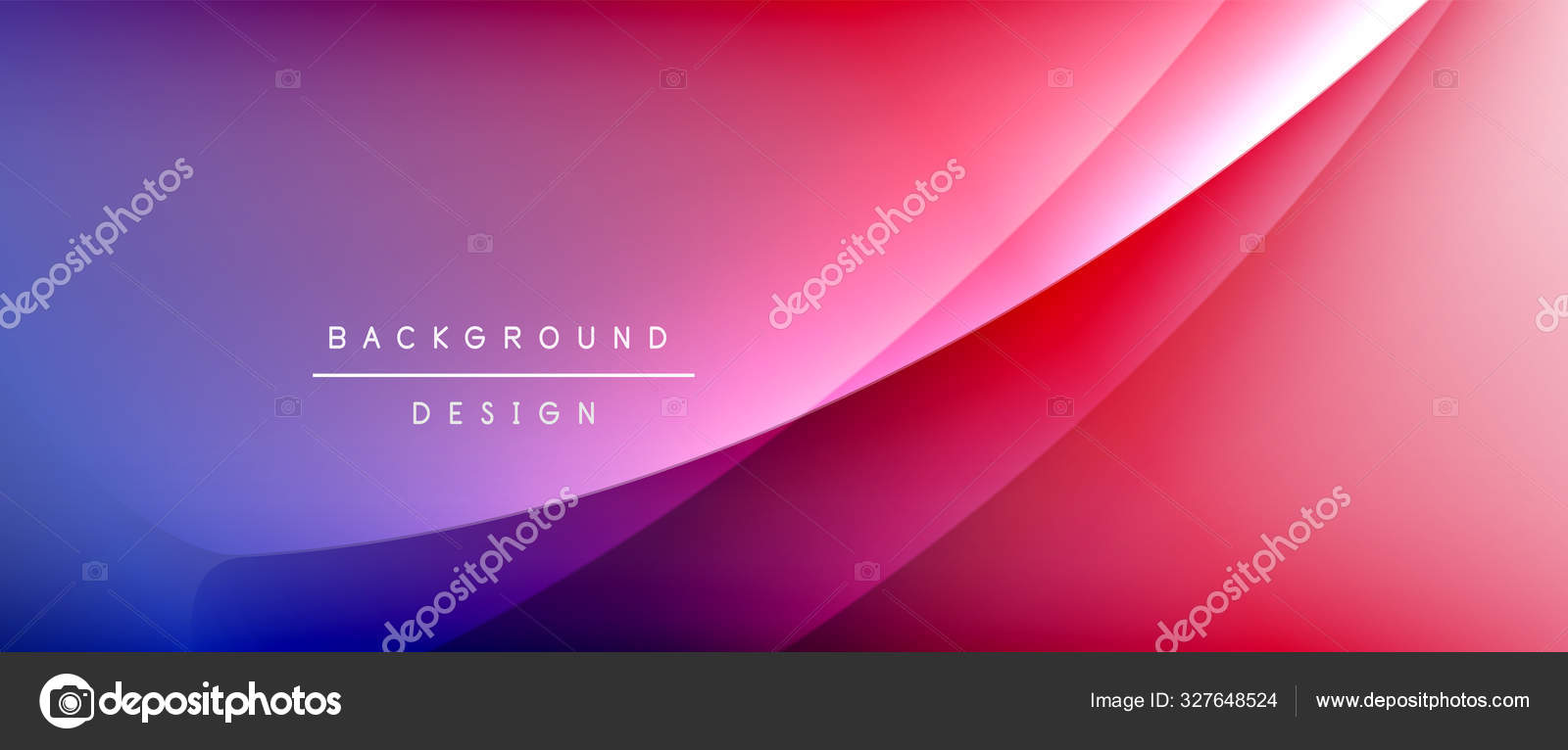 Wave liquid style lines with shadows and light on gradient background ...