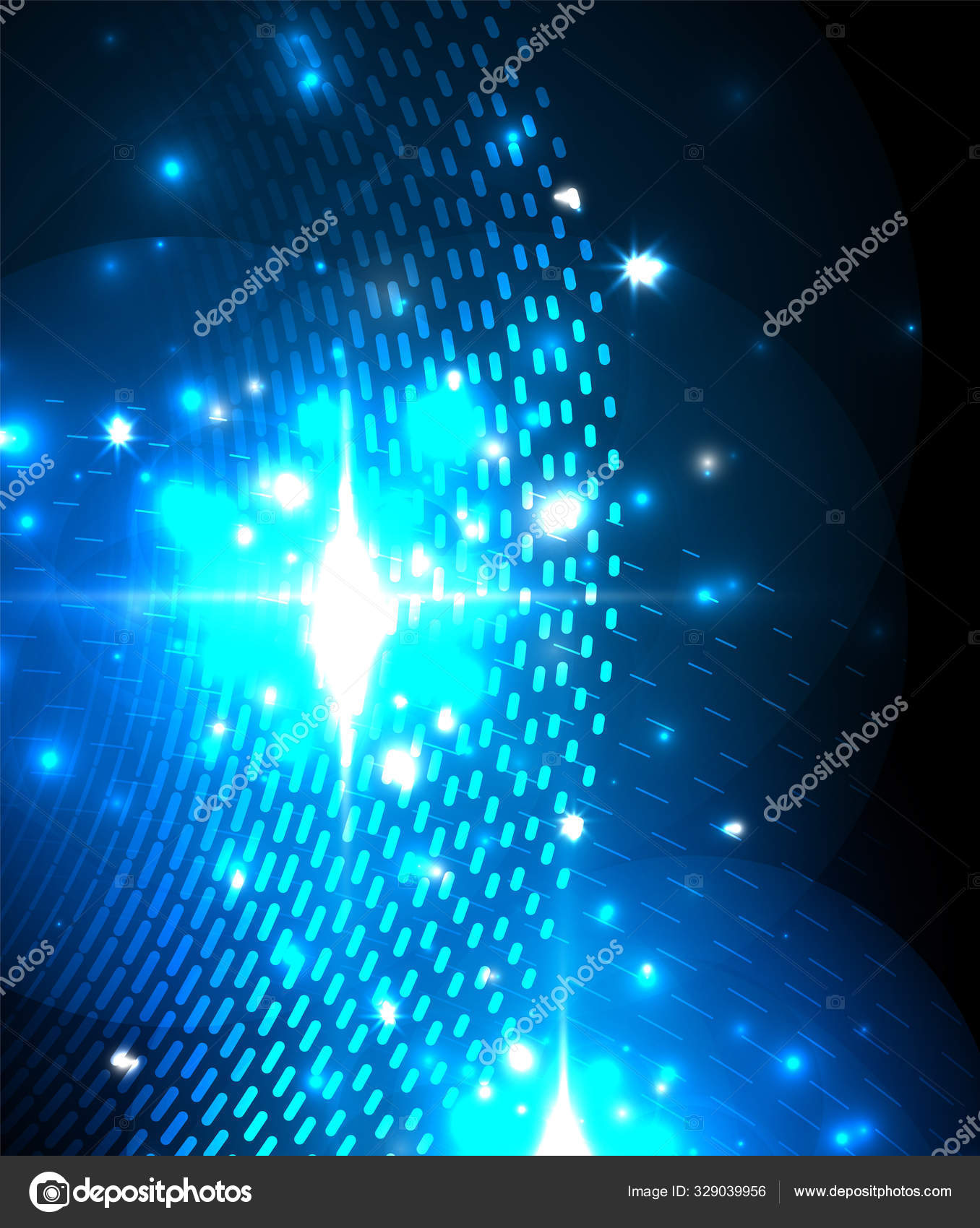 Abstract blue neon star background for celebration design. Luxury ...