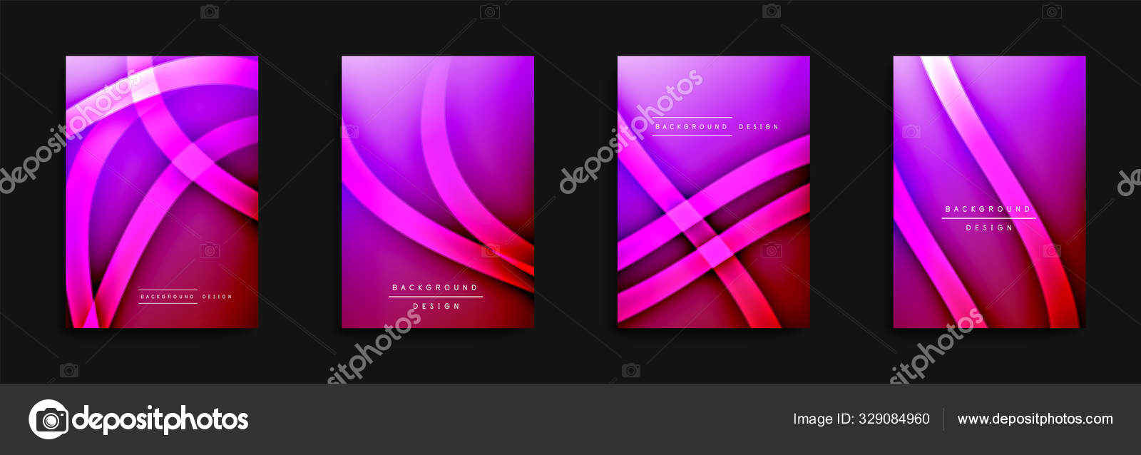 Wave covers set with fluid gradients. Dynamic trendy abstract ...