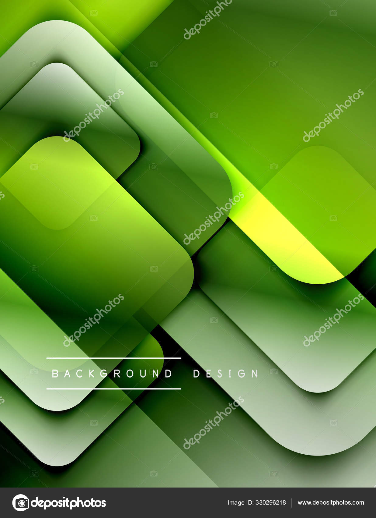 Rounded squares shapes composition geometric abstract background. 3D ...