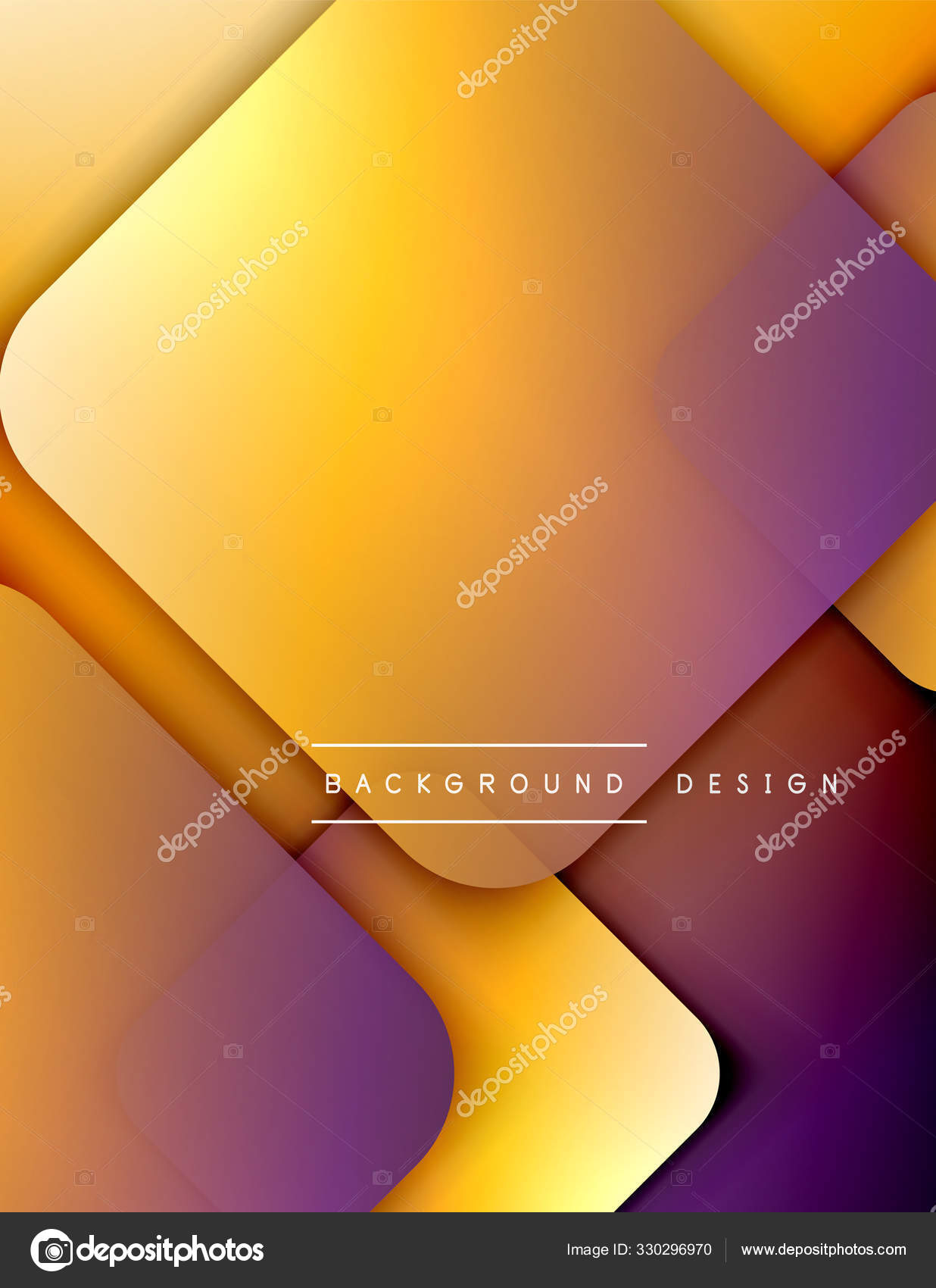 Rounded squares shapes composition geometric abstract background. 3D ...