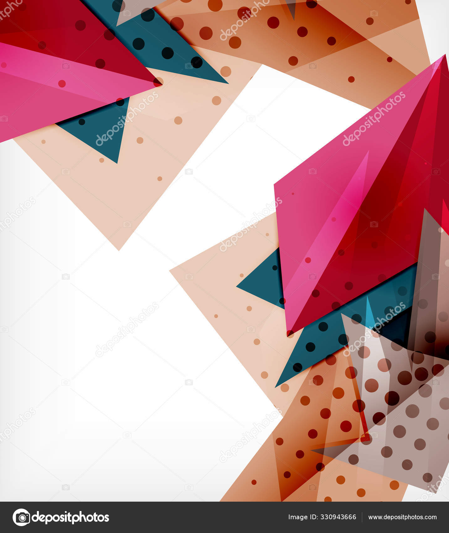 Modern origami card. Modern origami design element. Color geometric ...