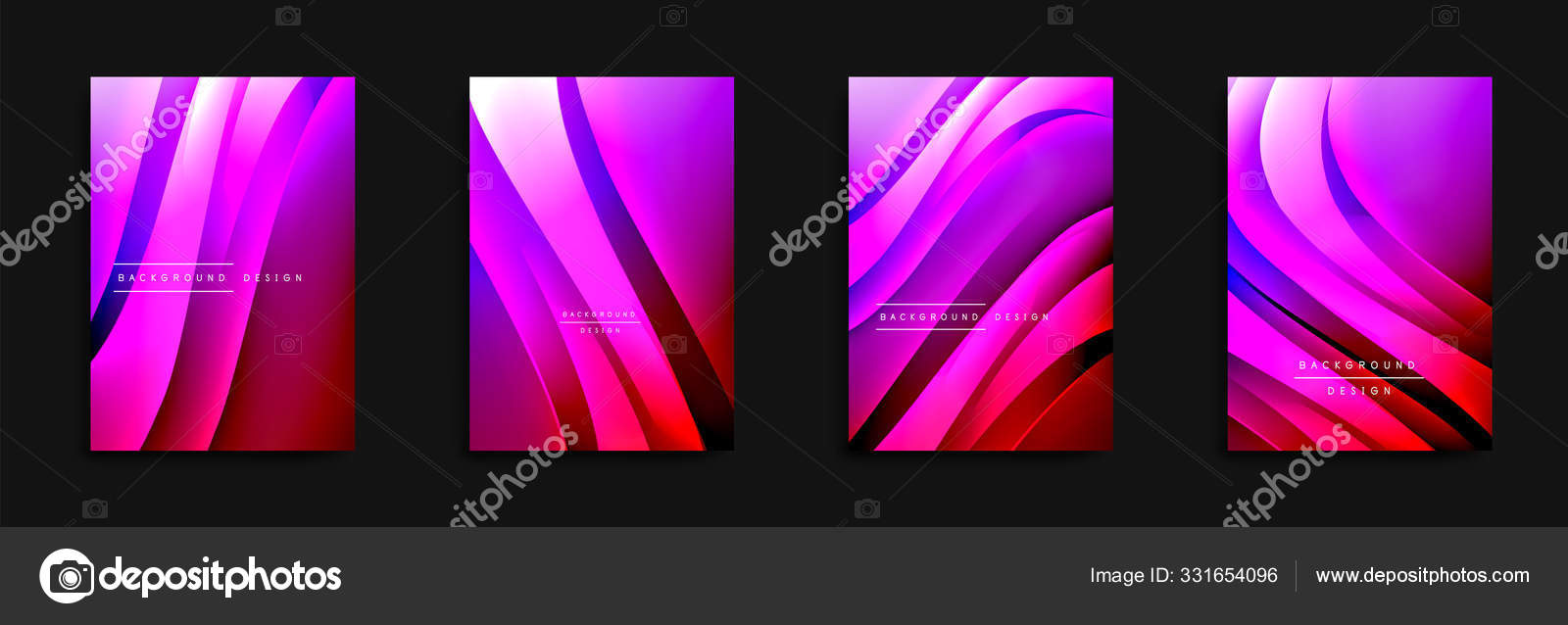 Wave covers set with fluid gradients. Dynamic trendy abstract ...