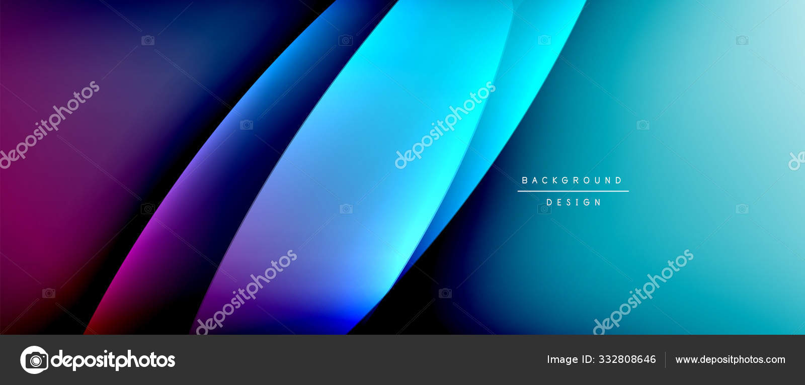 Wave liquid style lines with shadows and light on gradient background ...