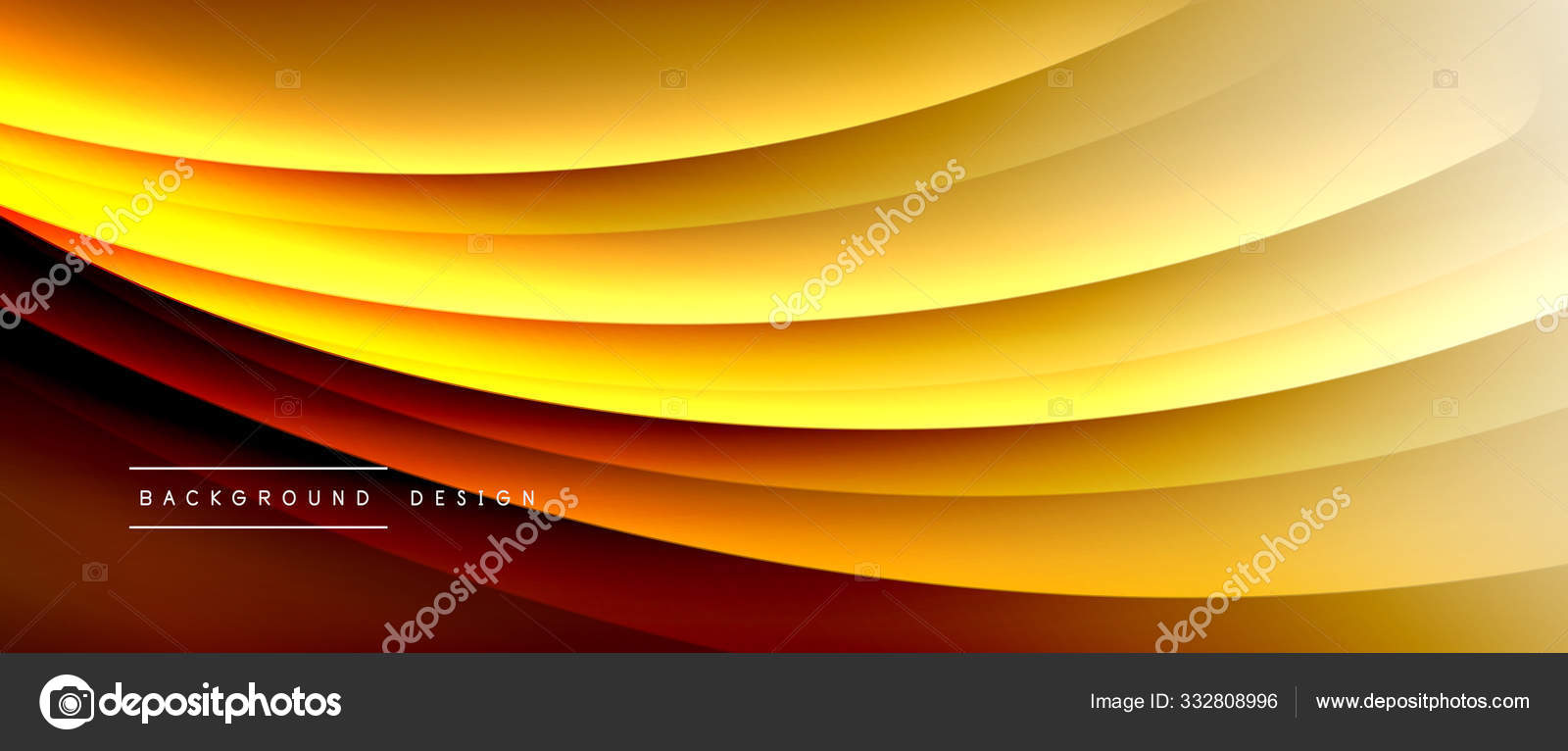 Wave liquid style lines with shadows and light on gradient background ...