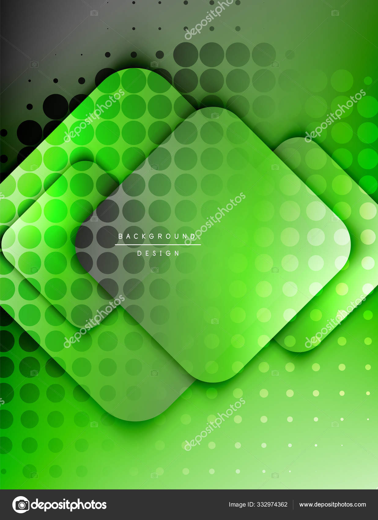 Rounded squares shapes composition geometric abstract background. 3D ...