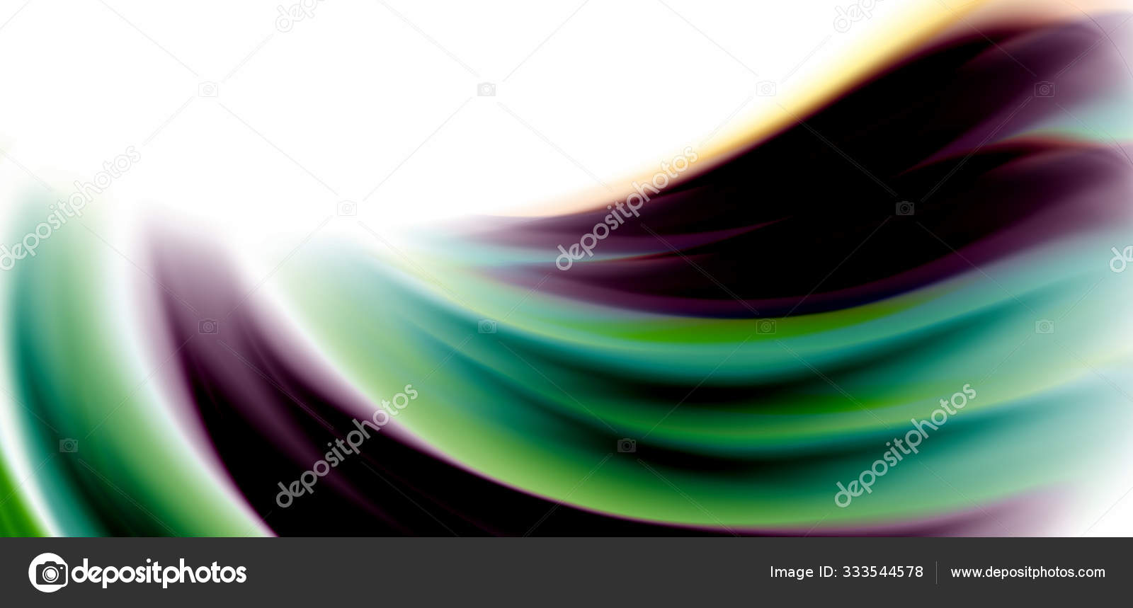 Silk smooth lines on white, liquid fluid color waves. Vector ...